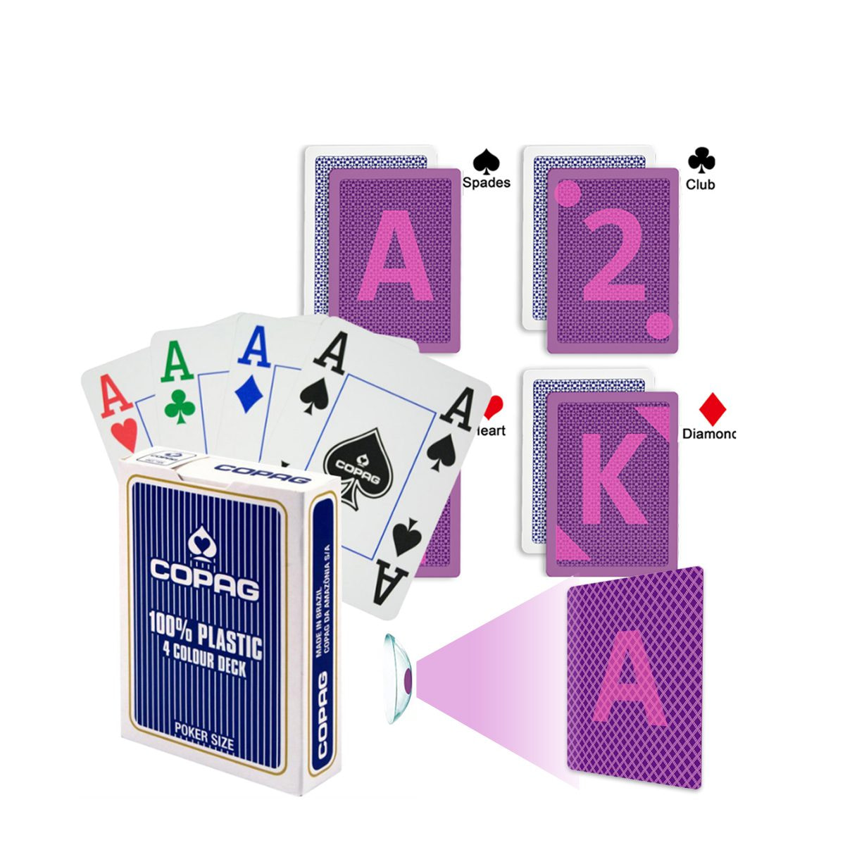 Copag 4 color playing cards | poker Plastic Juiced Cheating - Poker ...